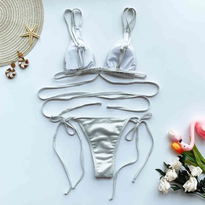 Micro Bikini: Sexy Solid Gold Traje De Baño Triángulo Push Twimwear De ...