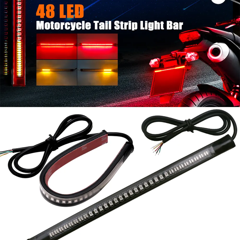 Motorcycle LED Turn Signals, Red LED Strip Lights: 8 Flexible ...