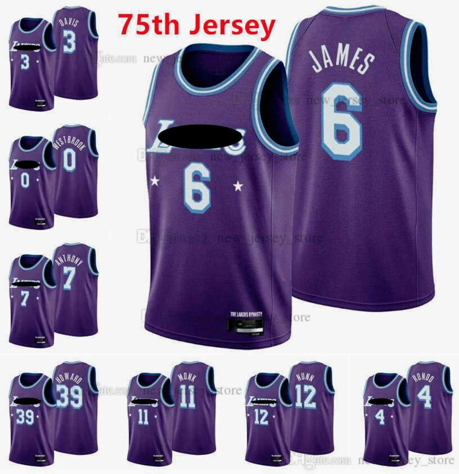 Printed 21 22 New City Diamond 75th Purple Basketball Jerseys 10 ...