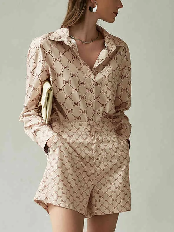 Tracksuits For Women: Lightweight Satin Two Piece Set With Printed Long ...