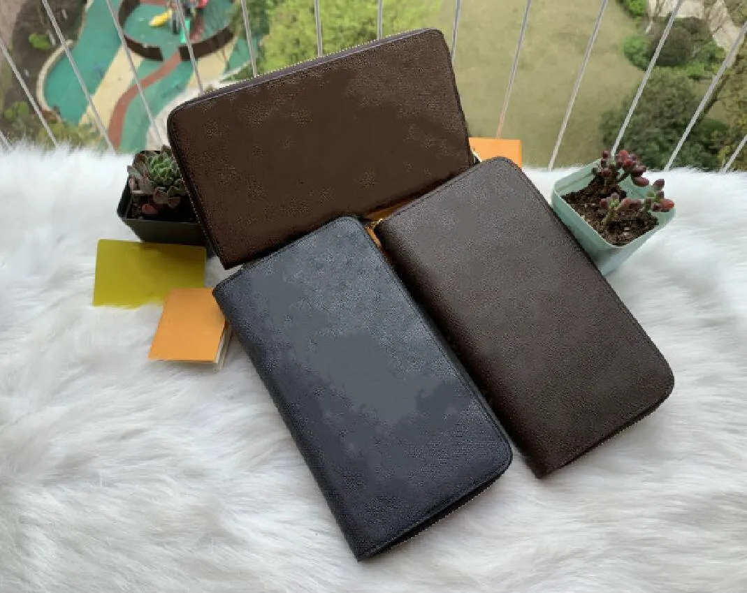Wallets & Holders Brown Flower Print Big Size Single Zipper Wallet Men ...