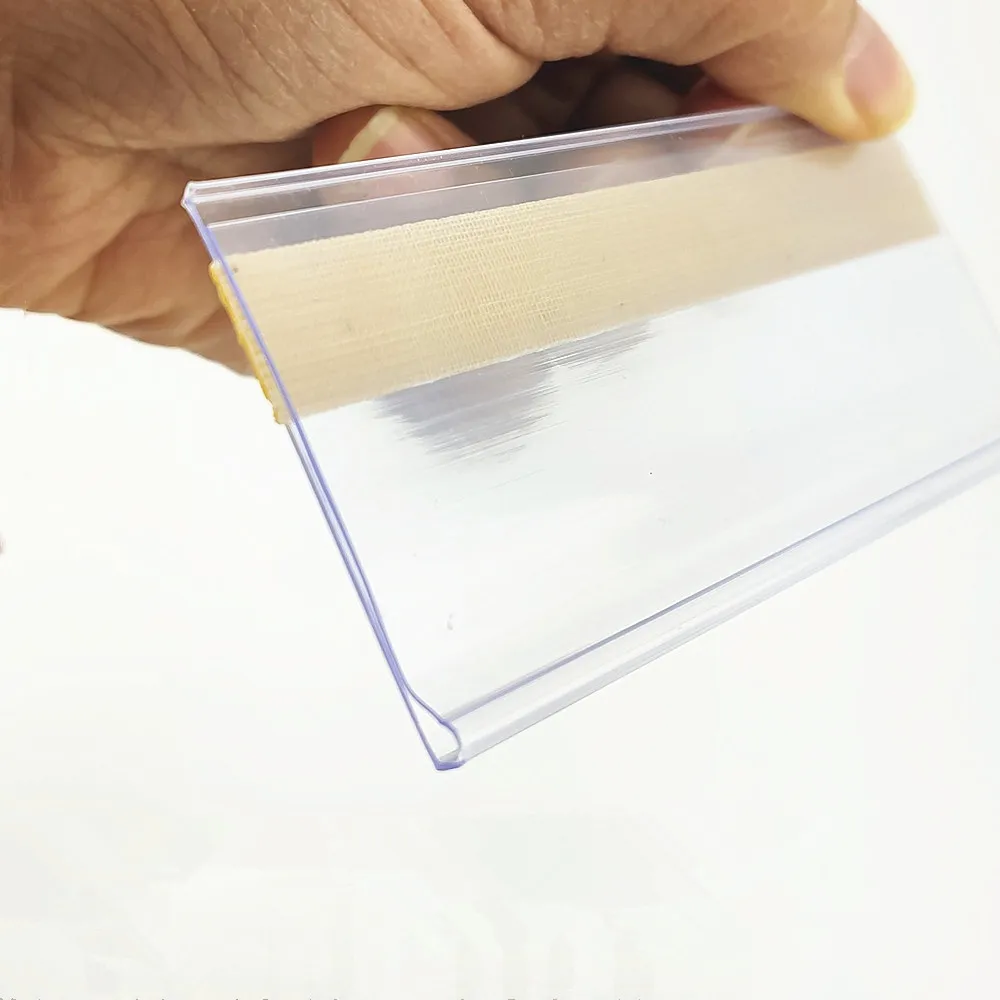 50-Pack Retail Shelf Data Strips - Clear PVC Price Tag Holders with ...