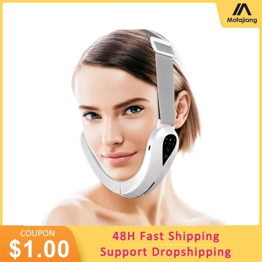 RF Microcurrent V Shaped Face Lift Massager With Light Therapy For ...