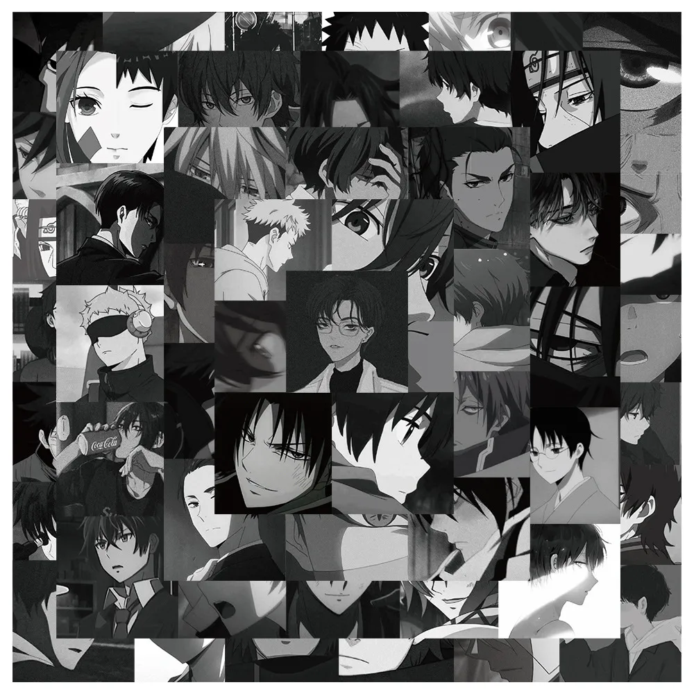 50 Gray Anime Boy Avatar Graffiti Stickers For Car, Laptop, Fridge ...