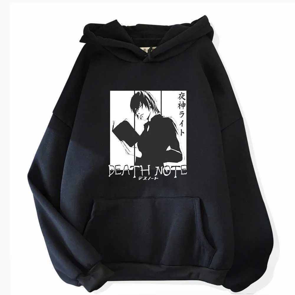 Yagami Light Death Note Ahegao Hoodie Mens Loose Casual Punk Sweatshirt ...