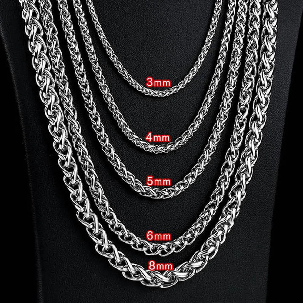 DHgate.com:Unisex Stainless Steel Spiga Wheat Chain Link Necklace for ...