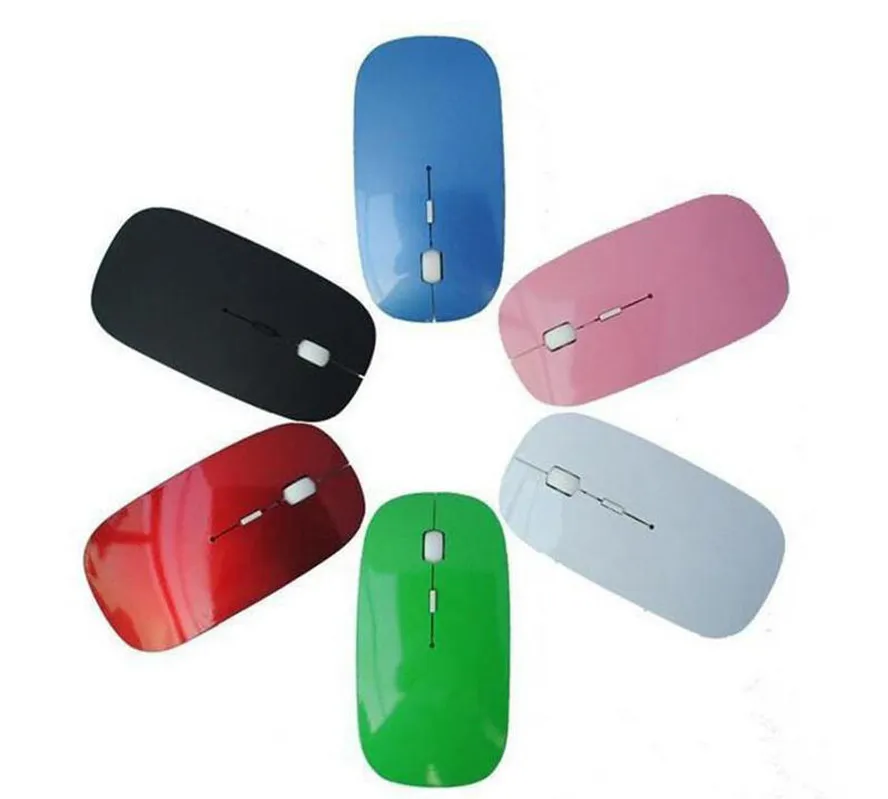 New Style Candy Color Ultra Thin Wireless Mouse and Receiver, 2.4G USB ...