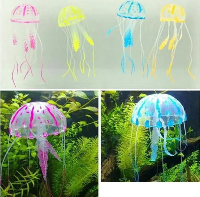 Glowing Artificial Jellyfish Aquarium Decoration - Realistic Floating ...