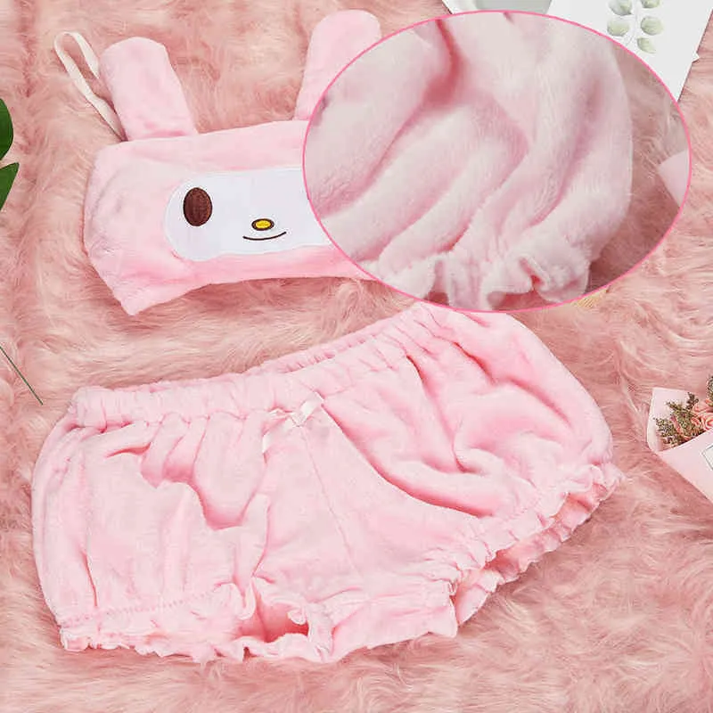 Adorable Velvet Lingerie Set: Cute Doggy Ears & Tail, Tube Top ...