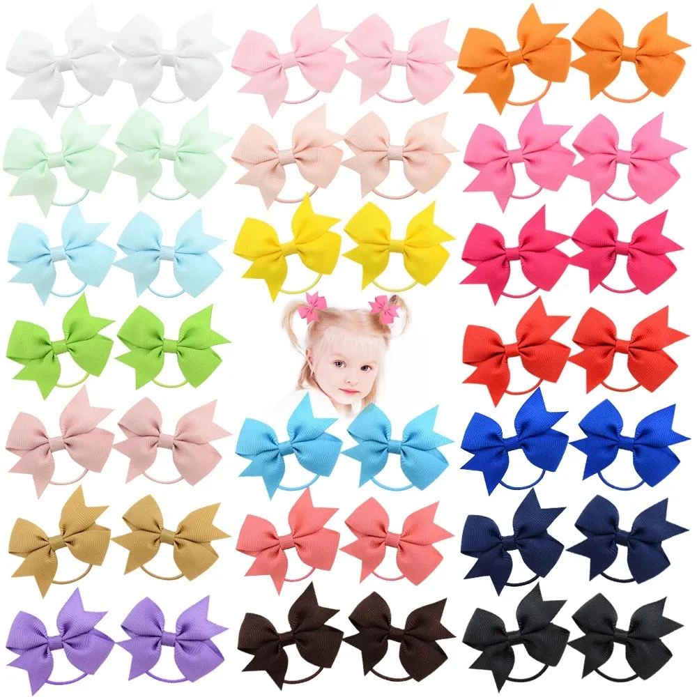 Solid Polyester Grosgrain Ribbon Hairband Ponytail Holder for Baby and ...