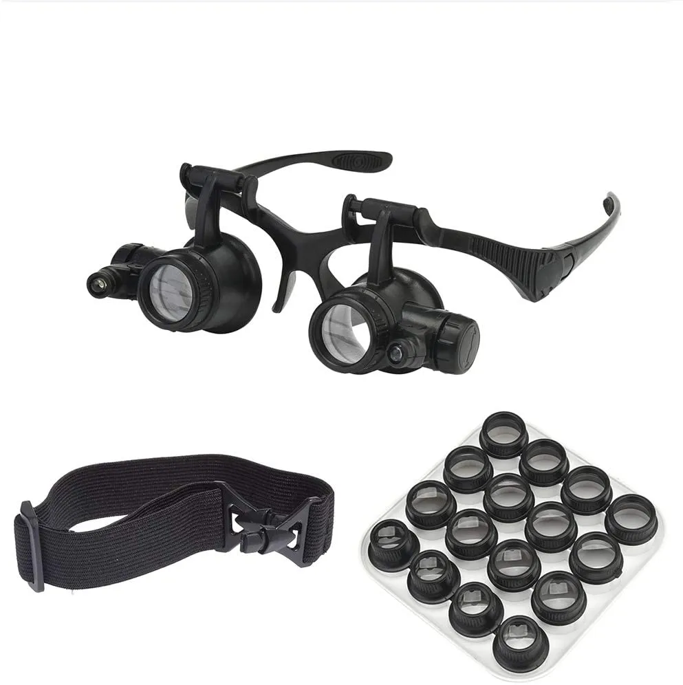 Wholesale High Zoom Black Watch Magnifier Microscope Loupe With 2 LED ...