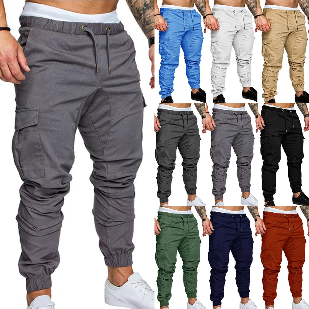 Men's Drawstring Cargo Pants: Elastic Waist, Lightweight & Casual ...