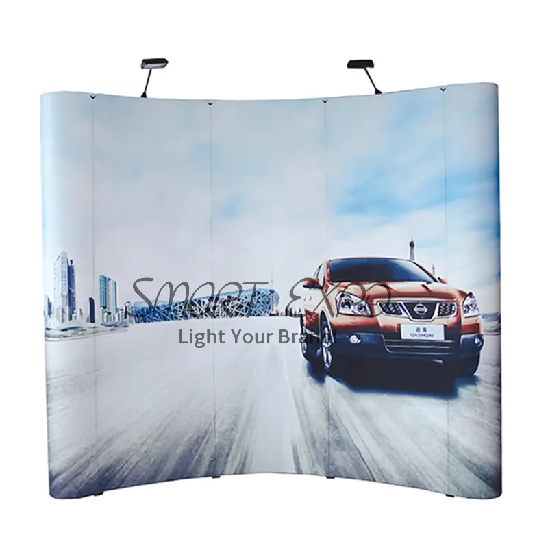 Curved Pop Up Advertising Display 8ft 244cm W204xH223cm Portable ...