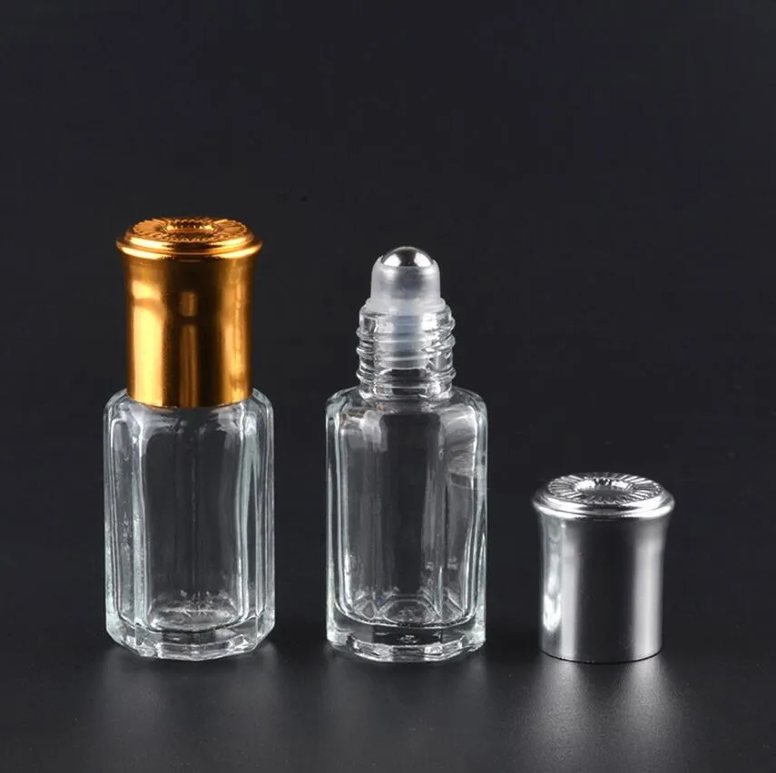 Octagonal Glass Roller Bottles with Gold Lids - 3/6/10/12 ML - Premium ...