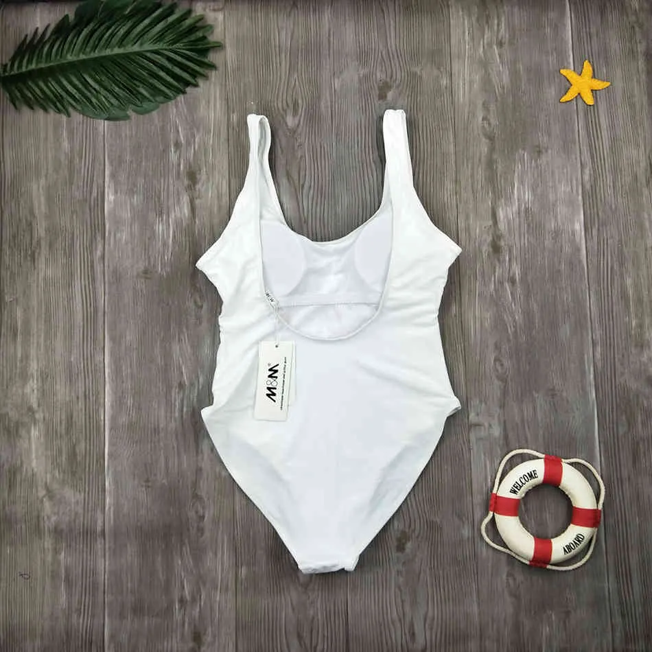 Mandm Flamingo Printed One Piece Swimsuit White Black Backless Tiktok