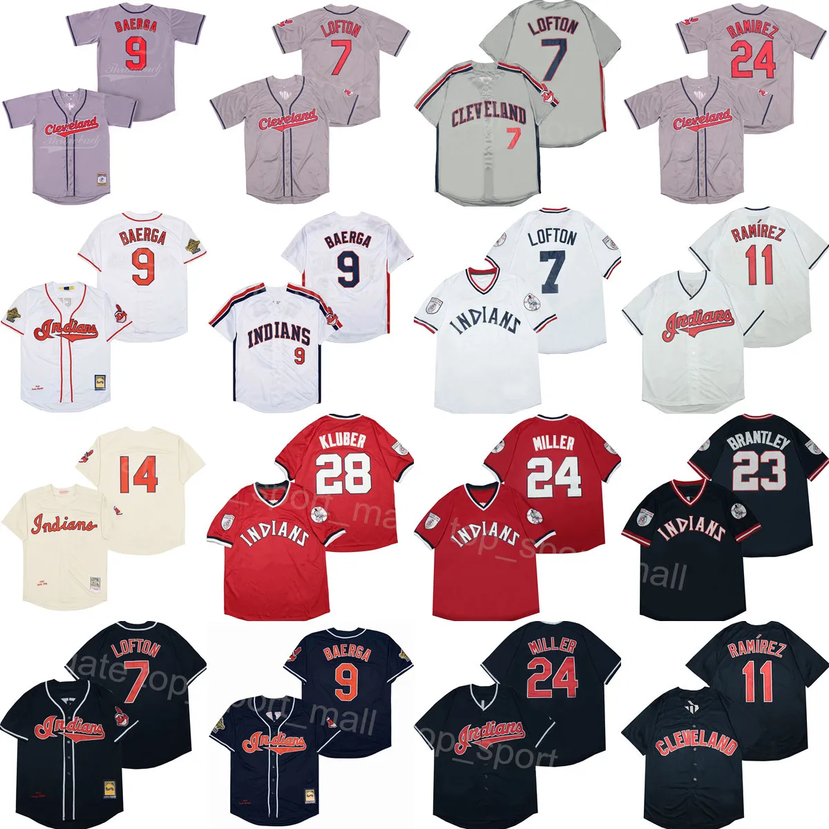 Vintage Retro Baseball Jerseys Carlos Baerga 9, Jose Ramirez 11, Owen ...