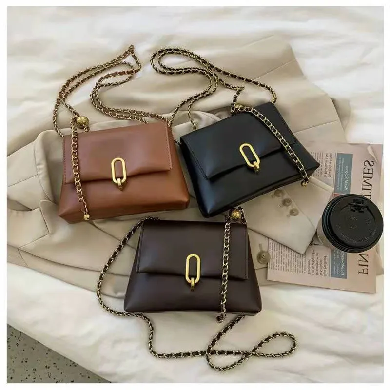 Designer Shoulder Bag Small Square PU Leather Crossbody Messenger Bag ...