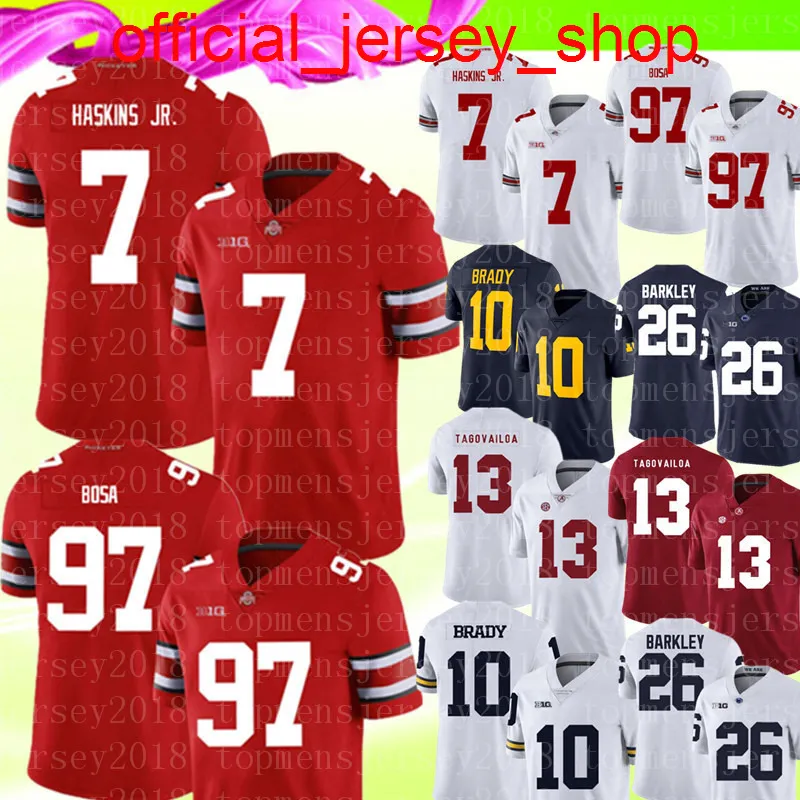 7 Dwayne Haskins Jr Ohio State Buckeyes 97 Nick Bosa Jersey Mens Red ...