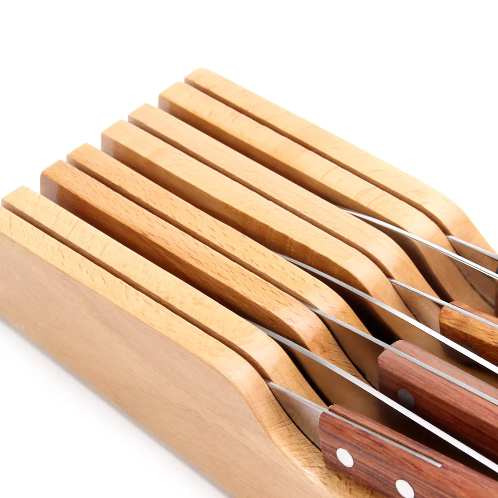 DHgate.com:In-Drawer Knife Block Organizer - Wood Knife Holder Insert ...
