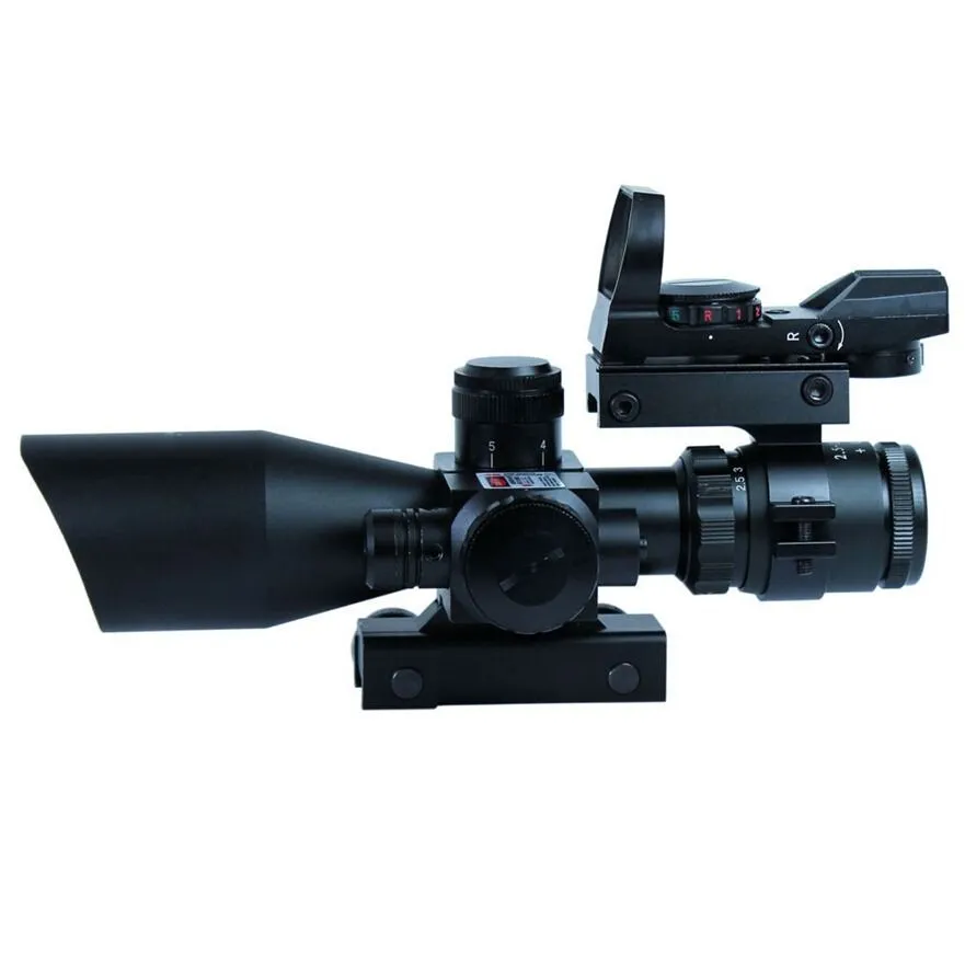 DHgate.com:40mm Rifle Scope with Red Laser | HD101 Holographic Dot ...
