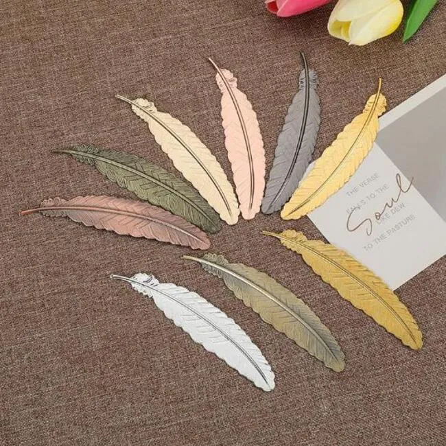 DHgate.com:Retro Metal Feather Bookmarks, Golden Silver Rose Gold ...