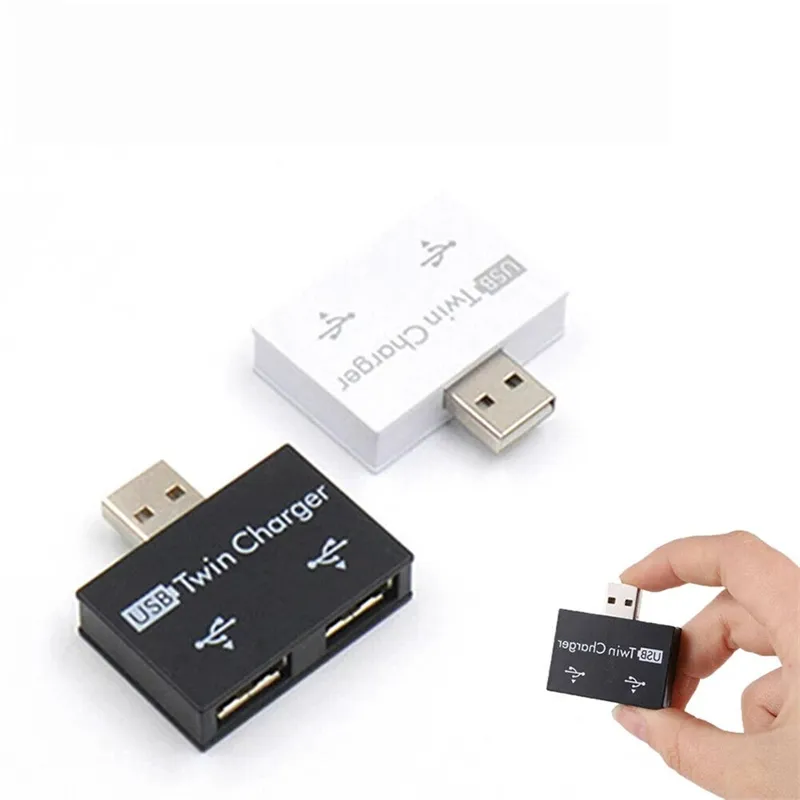 Mini USB 2.0 Hub Splitter - 2 Port USB Adapter for Laptop, Macbook ...
