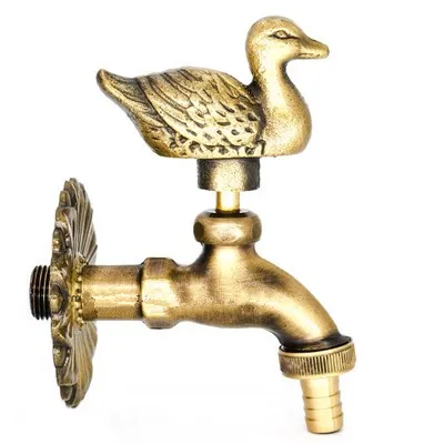 Antique Brass Animal Shaped Wall Mounted Laundry Vintage Faucet For ...