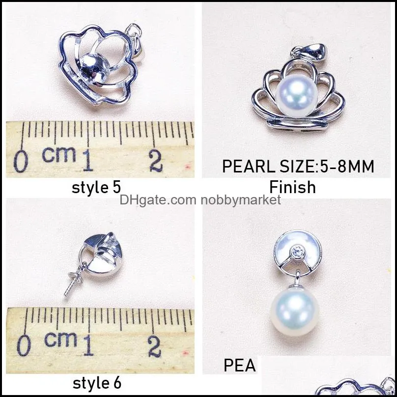 DHgate.com:S925 Sterling Silver Pearl Pendant DIY Necklace Setting for ...