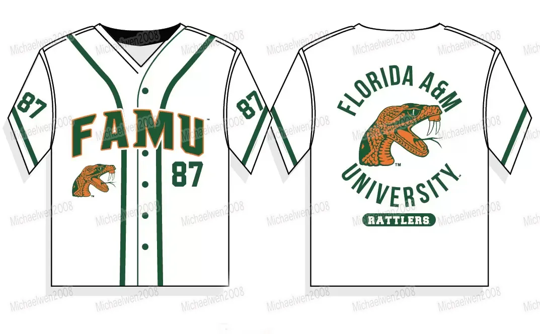 Florida A&M University FAMU Baseball Jersey Customizable Mens, Womens ...