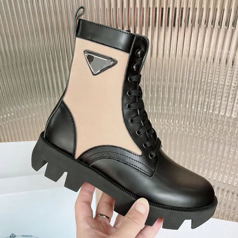 Luxury Designer Beige Leather Platform Chunky Ankle Boots With Chain ...
