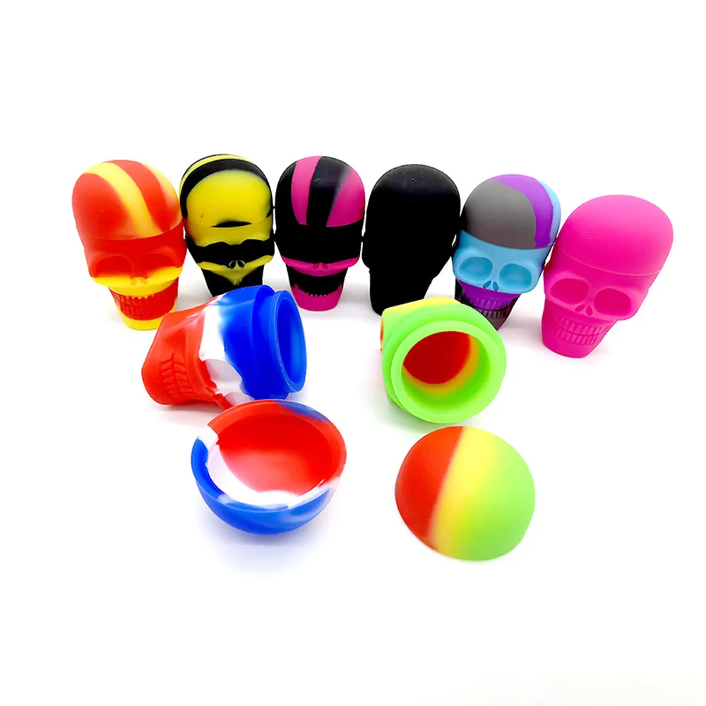 Wholesale Silicone Wax Dab Containers 3ml 15ml 500ml Skull Shape Dry ...