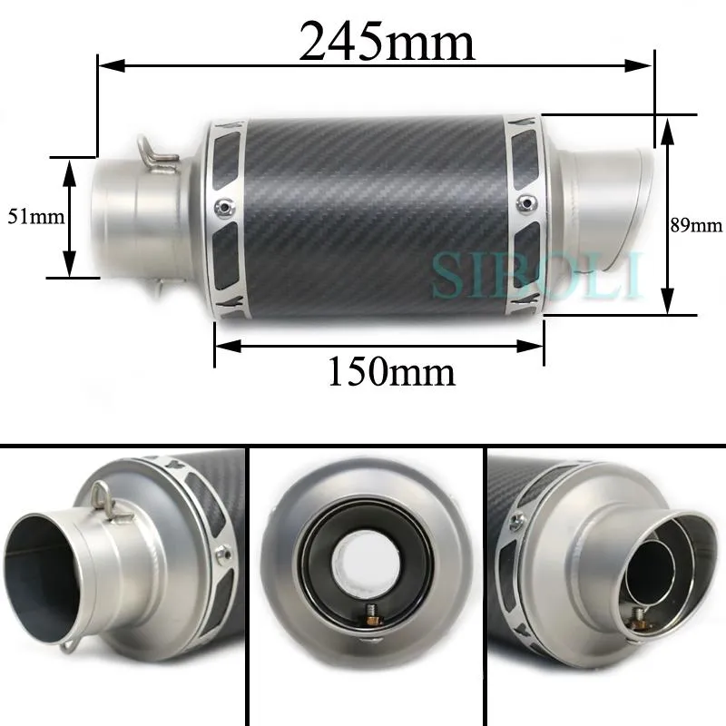 DHgate.com:TERMIGNONI Exhaust Pipe 51mm Inlet Motorcycle Muffler Escape ...