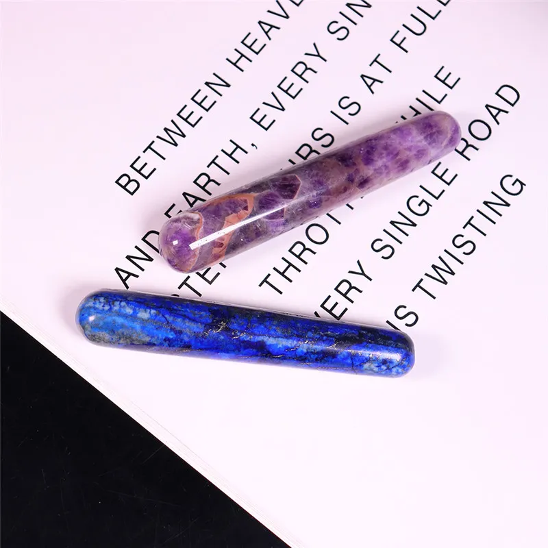 Natural Crystal Massage Stone Rose Quartz Face Massager Amethyst Wand ...