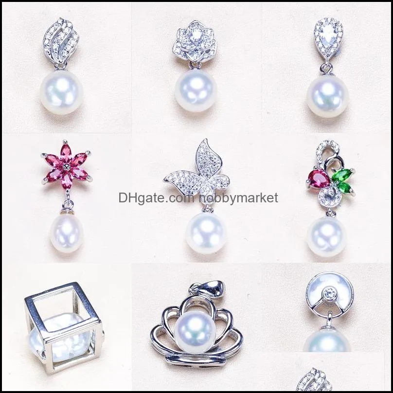 DHgate.com:S925 Sterling Silver Pearl Pendant DIY Necklace Setting for Women, Fashion Jewelry ...