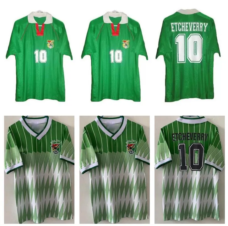 Vintage 1993 1995 Bolivia Soccer Jersey #10 Etcheverry, Home Green ...