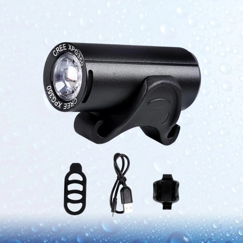 350 Lumen Waterproof Bike Lights - USB Rechargeable LED Front Headlight ...