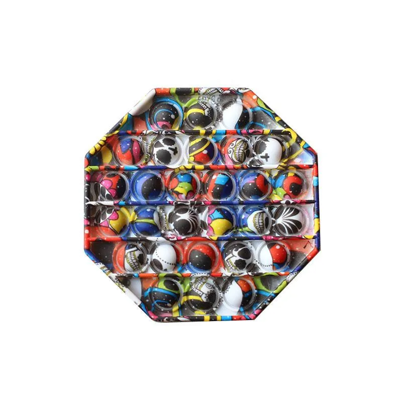 Camouflage Rainbow Fidget Toy Sensory Push Bubble For Stress Relief ...