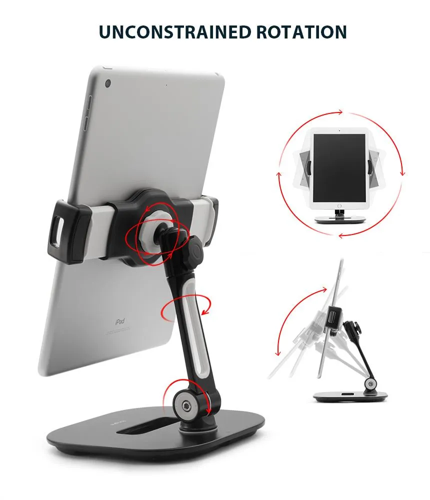 Folding Tablet Stand With Rotating Big Holder Universal Desk Mount For ...