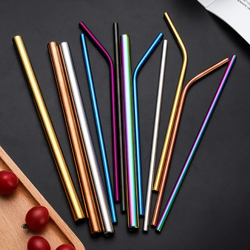 Premium Stainless Steel Drinking Straws: Reusable Gold & Silver Bar ...