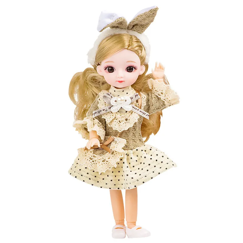 19CM Brown BJD Doll With 13 Movable Joints, 3d Model Poser Big Eyes ...