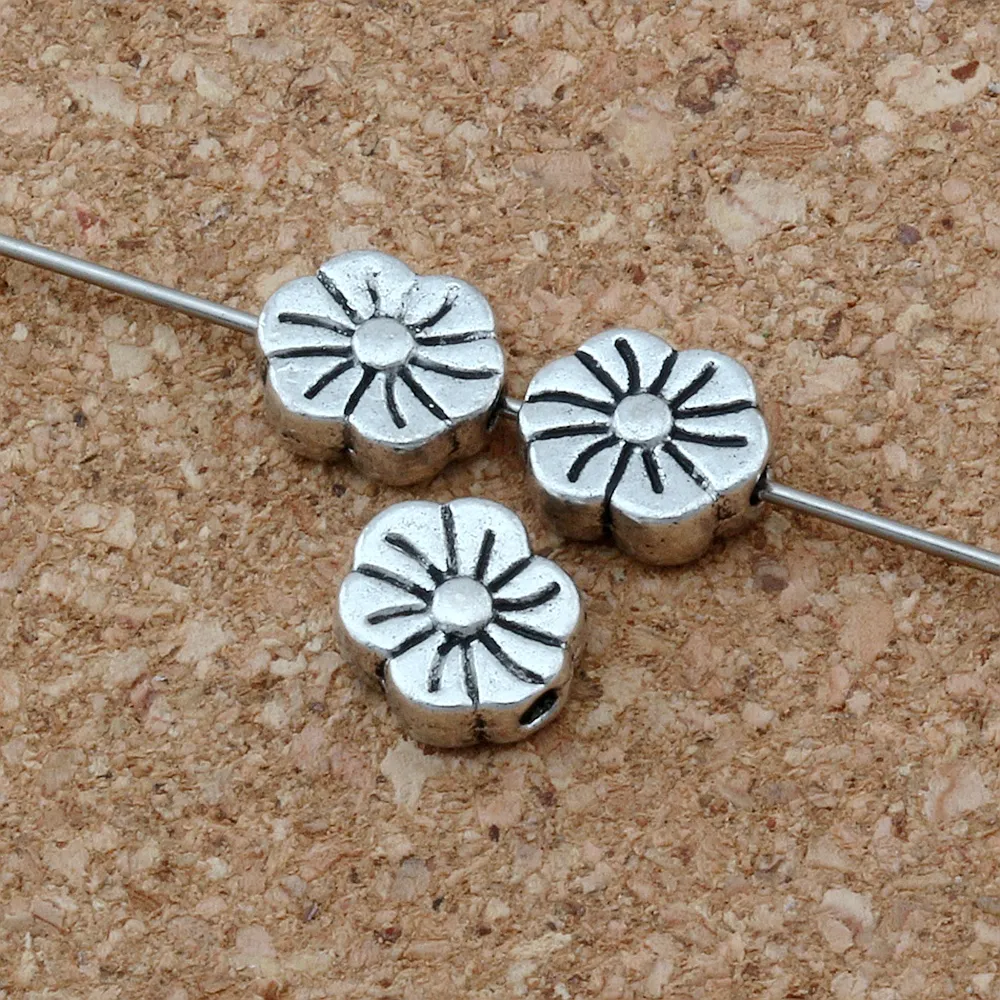 200 Flattened Flower Small Spacer For Inhaler Beads For DIY Jewelry ...