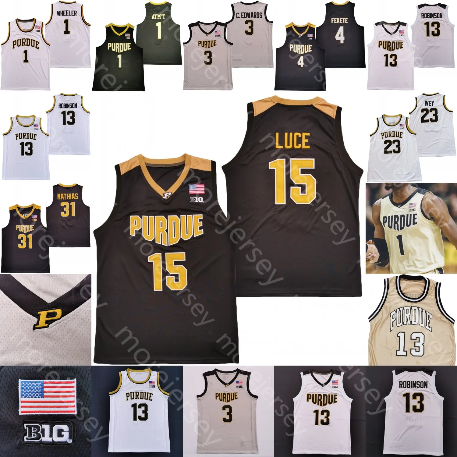 Purdue Boilermakers Men's Basketball Jersey NCAA College Polyester ...