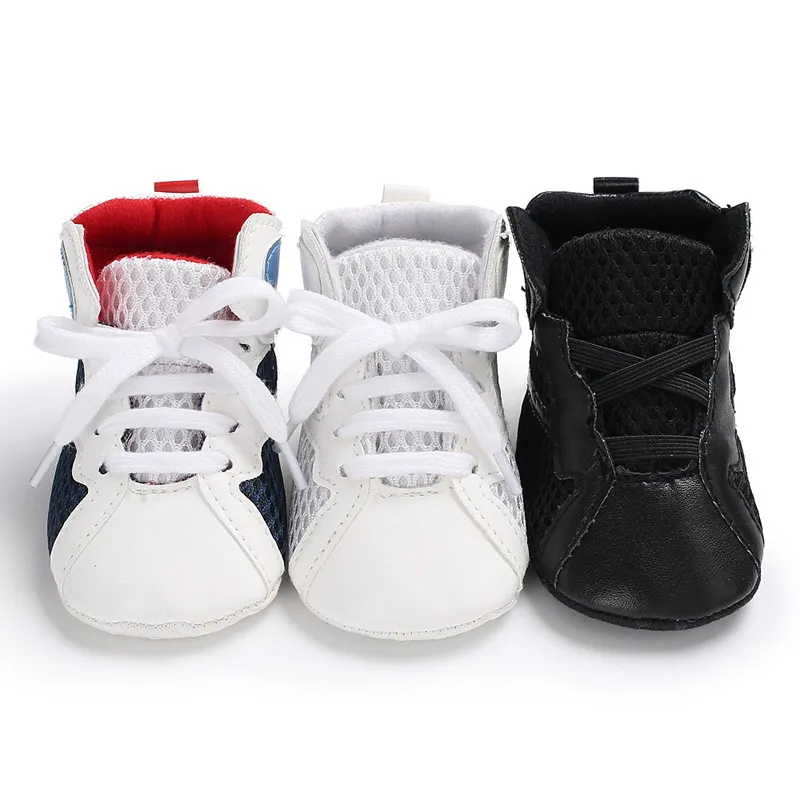 Baby Shoes For Girls Leather First Walkers Crib Sneakers Toddler Lace ...