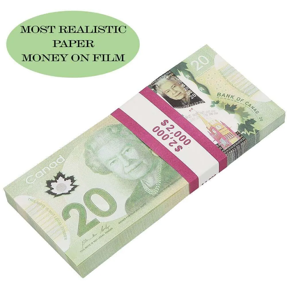 Canadian Fake Money Prop 5/10/20/50/100 Copier CAD BANKNOTE FILM Prop ...