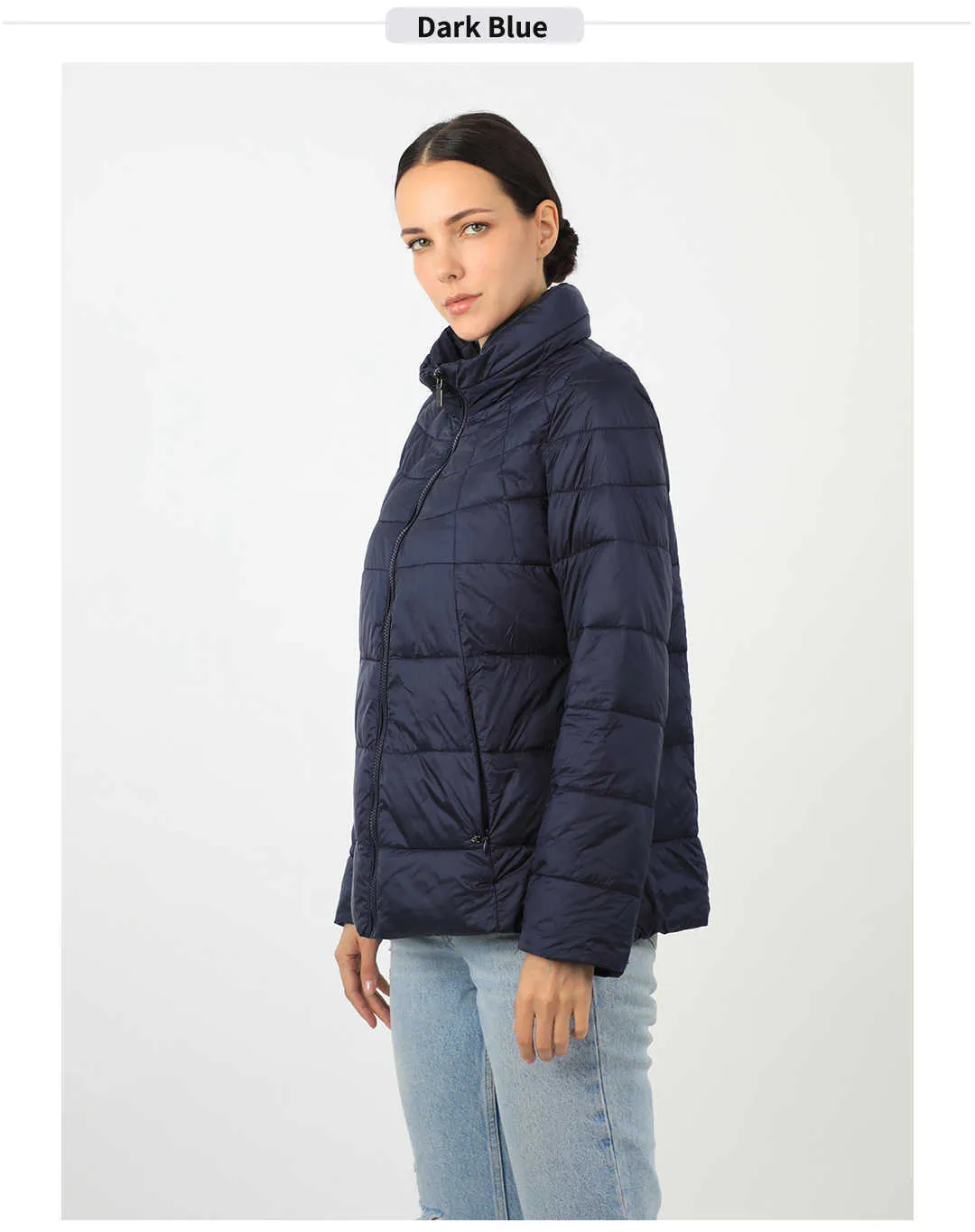 Krótkie Kobiety Down Kurtka Office Lady Pikowane Płaszcz Bawełniany ...