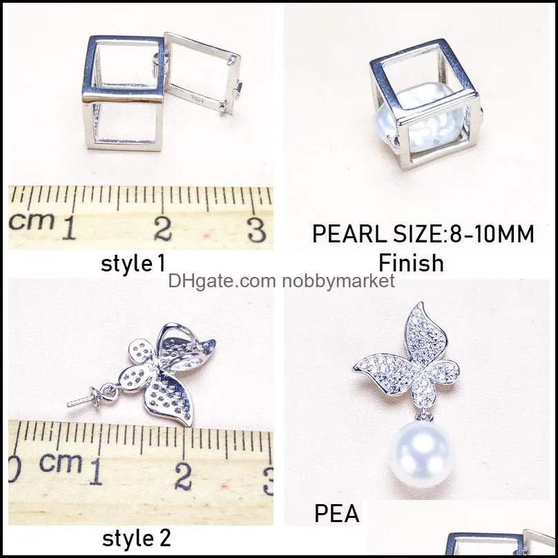 DHgate.com:S925 Sterling Silver Pearl Pendant DIY Necklace Setting for Women, Fashion Jewelry ...