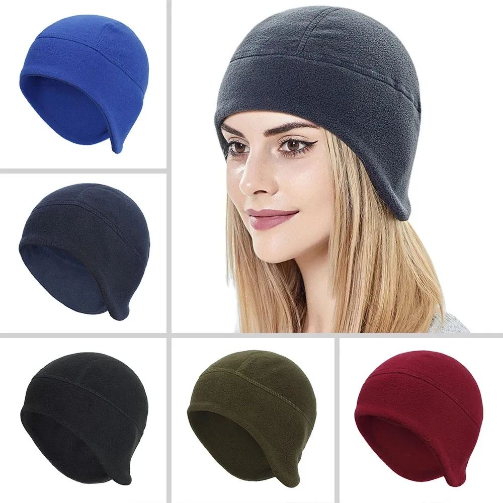 Polar Fleece Beanie Hat for Men and Women Winter Solid Color Soft Ear ...
