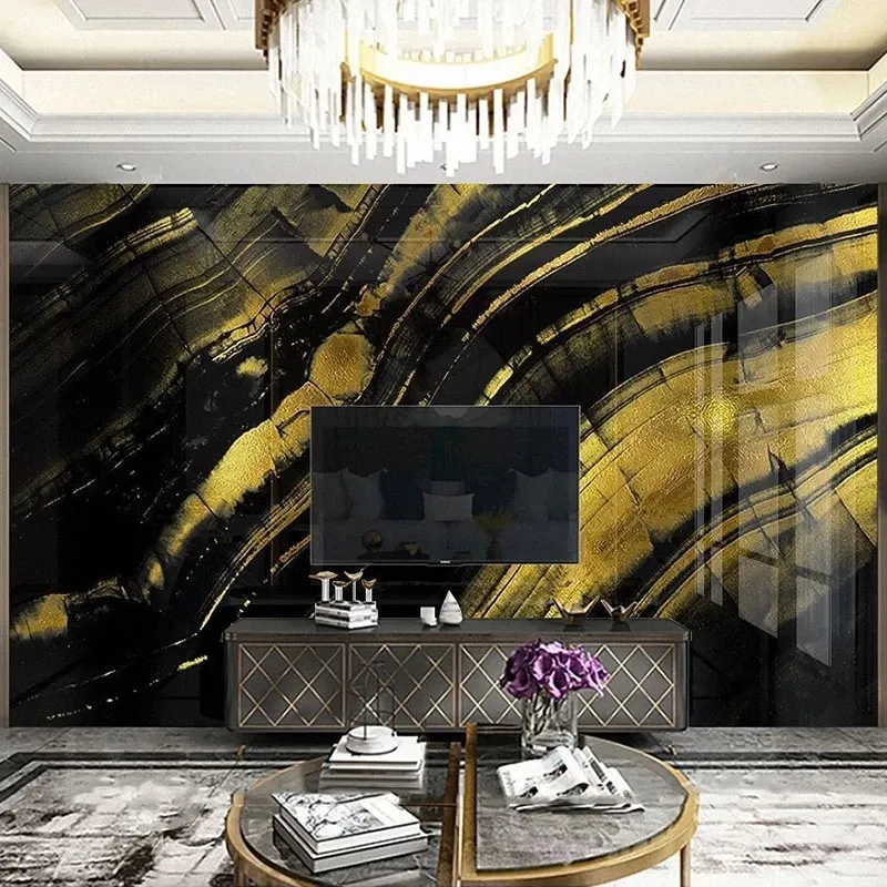 Modern 3D Black Gold Imitation Marble Custom Photo Black And Gold Wallpaper For Home Decor In Living Room Bedroom And TV Background Mural From Wallpaper01 40.21 DHgate.Com