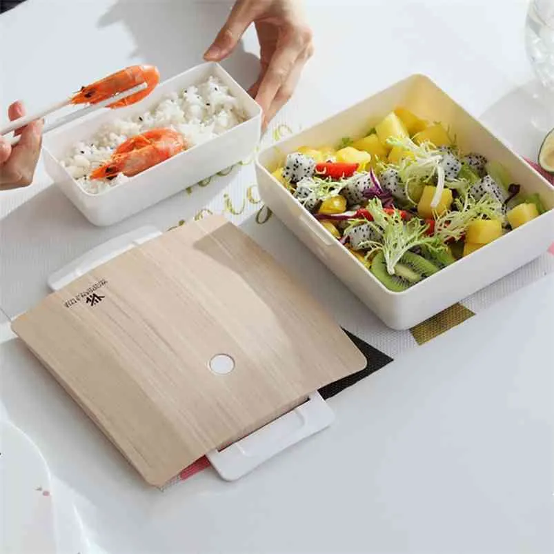 Lunch Box Cover With Wooden Lid Portable Leakproof... From Cong08, $13. ...