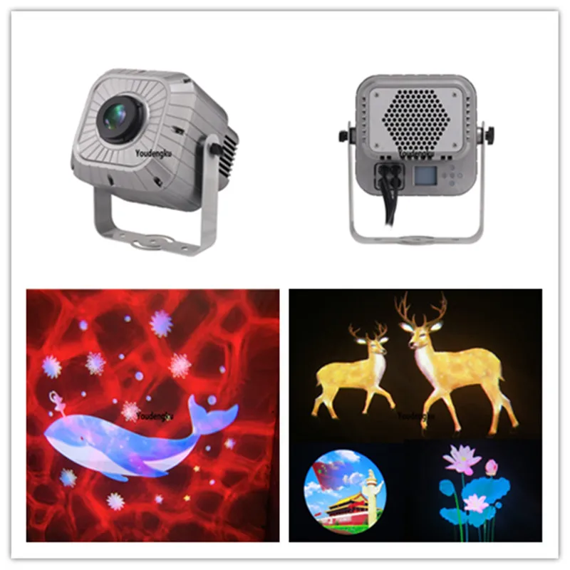 Color Changing Mini LED Lights: 2 Pack Waterproof 100W Gobo & Rainbow ...